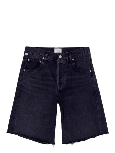 Citizens Of Humanity Frayed Hem Denim Shorts - Black