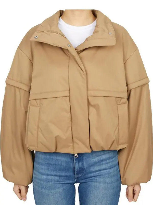 Max Mara Cotton-padded Long-sleeved Jacket - Nude