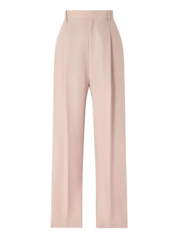 Wardrobe.NYC High-waisted Pleated Tailored Trousers - Nude