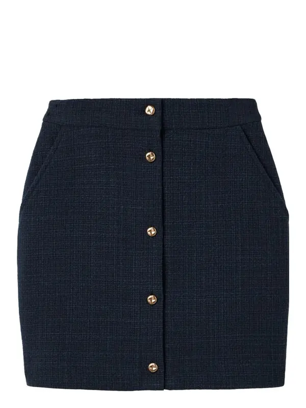 BLAZÉ MILANO Missy Appaloosa Cotton-blend Tweed Mini Skirt - Black
