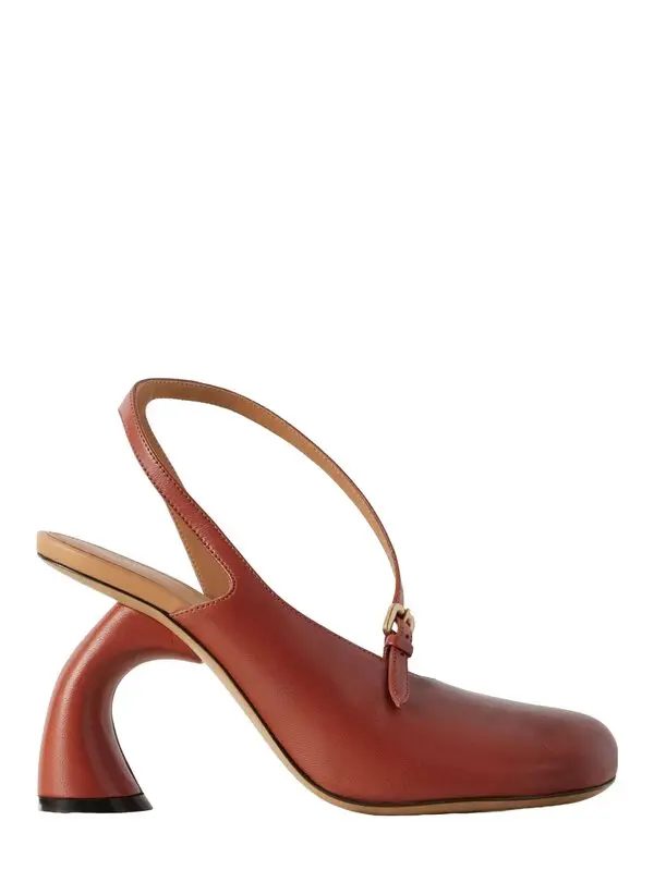Dries Van Noten Open-toe Sculptural Heel Sandals - Brick Red