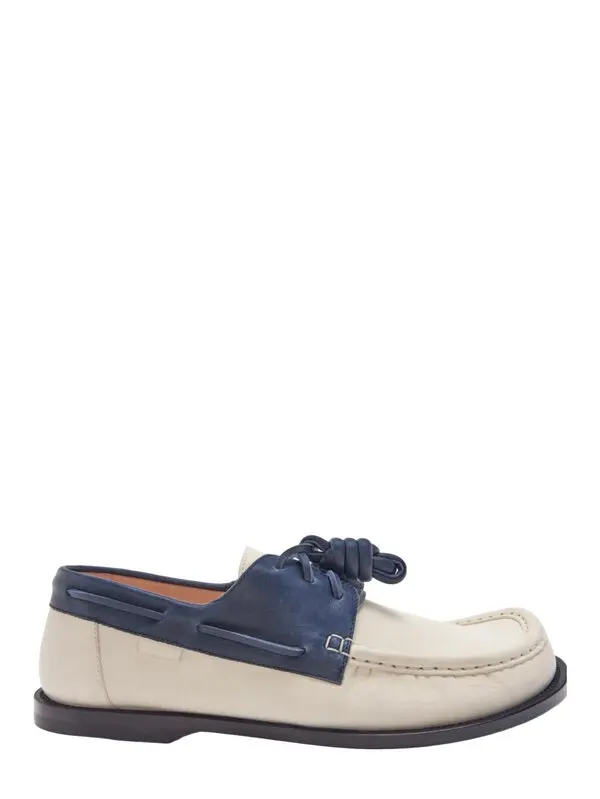 Loewe Campo Boat Shoes - White/navy Blue
