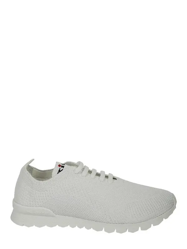 Kiton Logo Embroidered Knit Sneakers - Gray