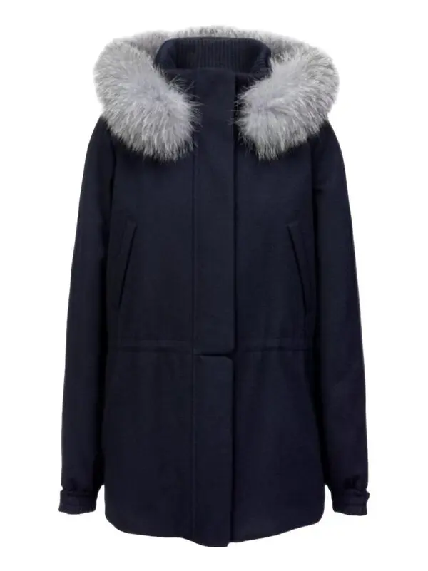 Loro Piana Icery Hooded Short Jacket - Navy Blue