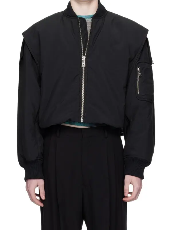 JEAN PAUL GAULTIER Hooded Bomber Jacket - Black