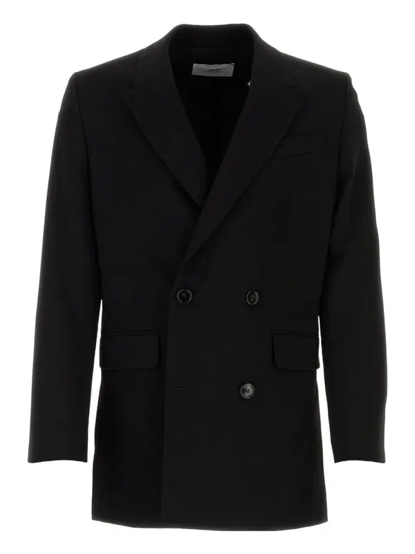 Ami Double Breasted Sleeved Blazer - Black