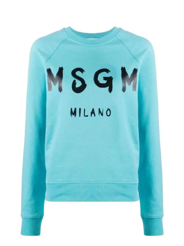 MSGM Logo Crewneck Sweatshirt - Blue