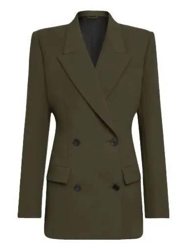 Alaïa Double-breasted Wool Gabardine Blazer - Dark Green