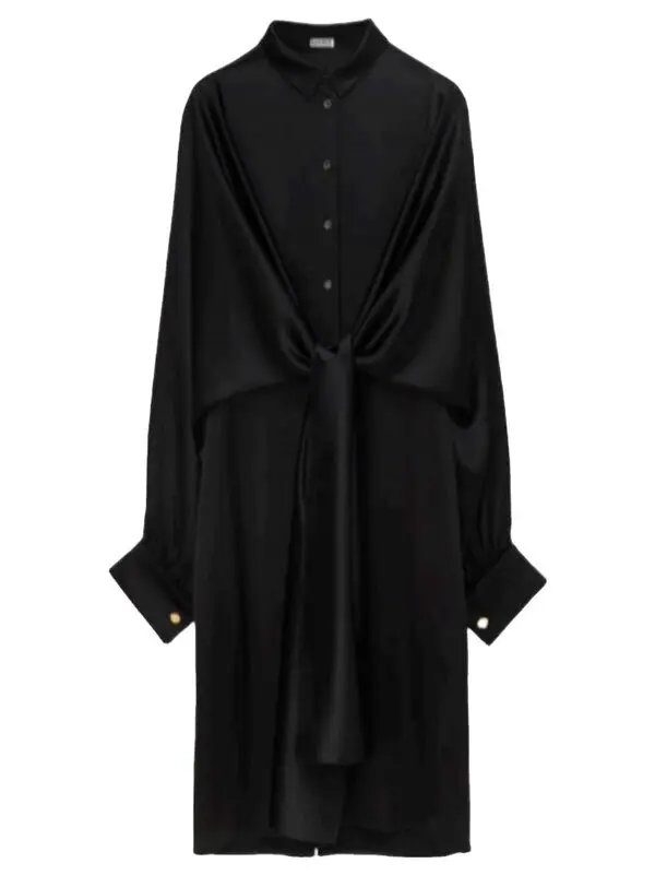 Loewe Draped Shirt Dress - Black
