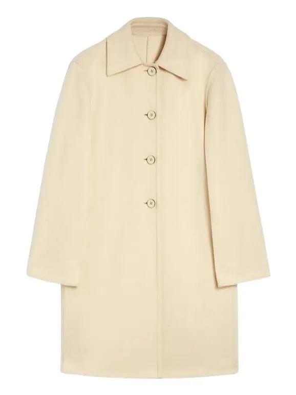 JIL SANDER Double Wool Coat - Cornsilk