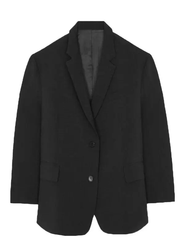 THE FRANKIE SHOP Oversized Single-breasted Blazer With Peak Lapels - Black