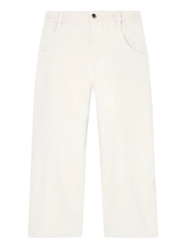 Emporio Armani Twill Jeans With Button And Zip Closure - Light Brown