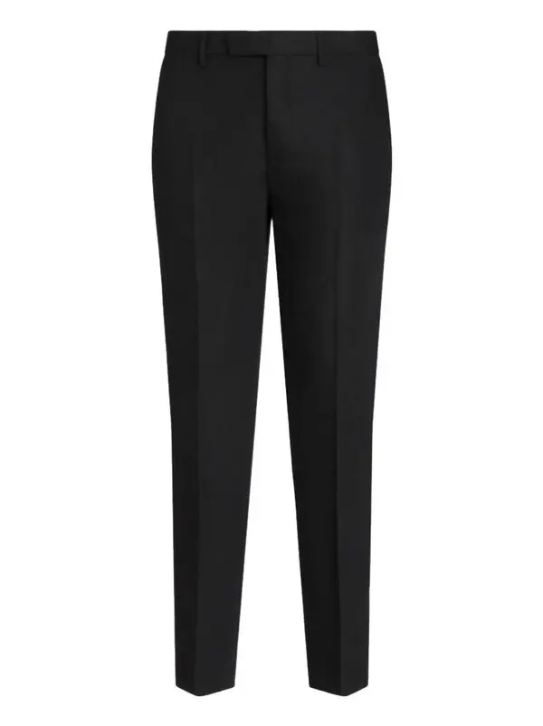 Etro Wool And Mohair Slim-fit Trousers - Black