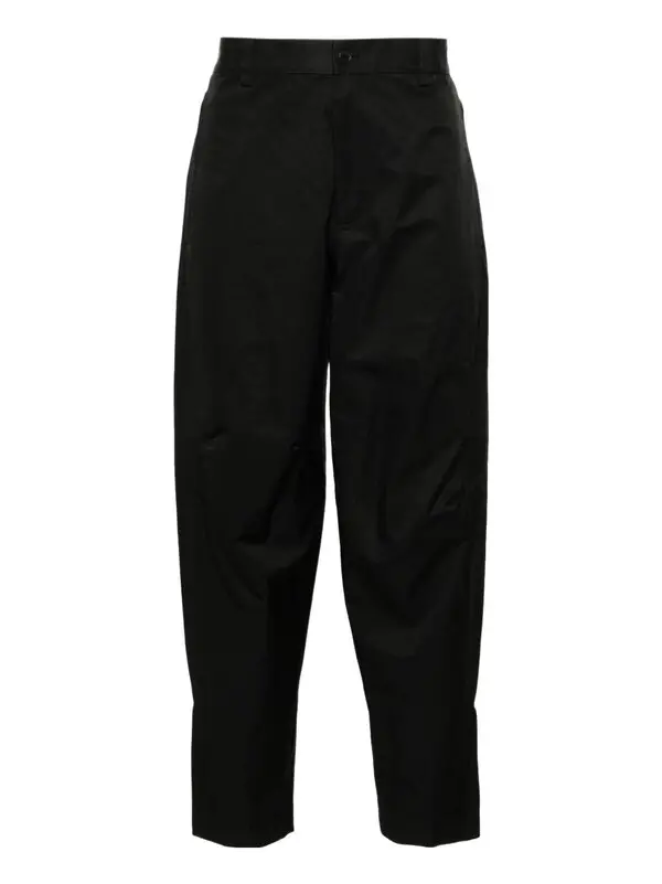 LANVIN Tapered-cut Logo Patch Biker Trousers - Black