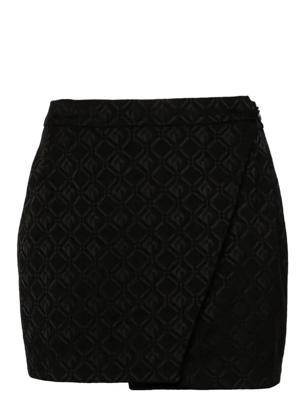 MARINE SERRE Moon Jacquard Wrap Mini Skirt - Black