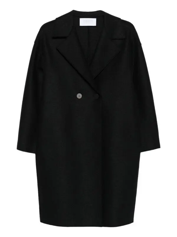 Harris Wharf London Double-breasted Wool Coat - Black