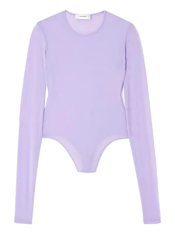 Wardrobe.NYC Crew Neck Long Sleeve Bodysuit - Purple