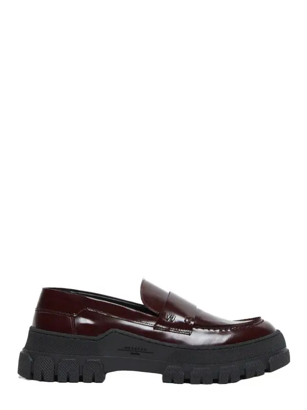 Max Mara Round Toe Lug Sole Moccasins - Wine Red