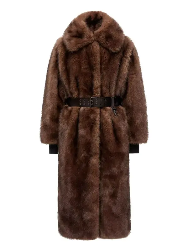 Moncler Arly Belted Down Coat - Brown