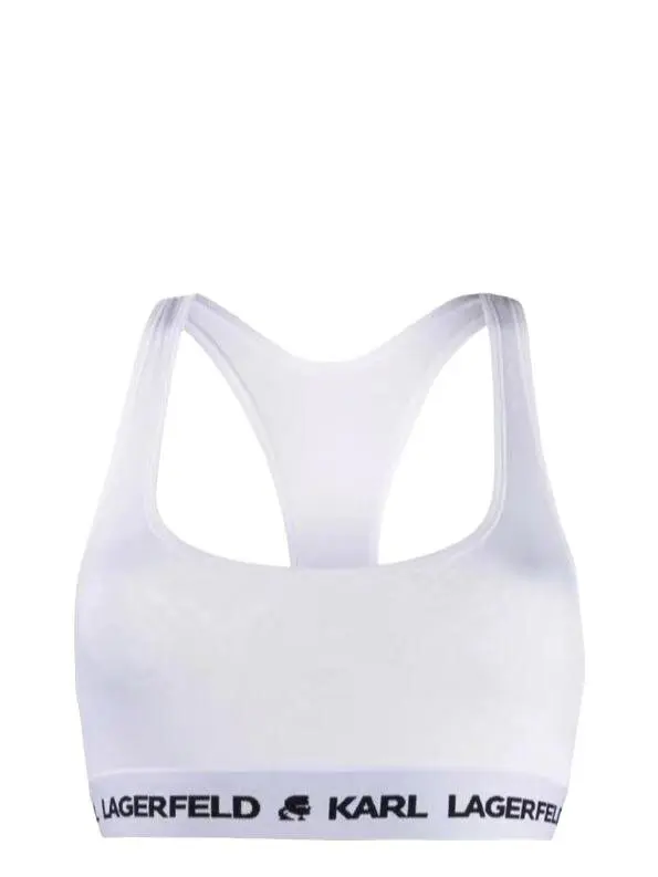 Karl Lagerfeld Logo Bra - White
