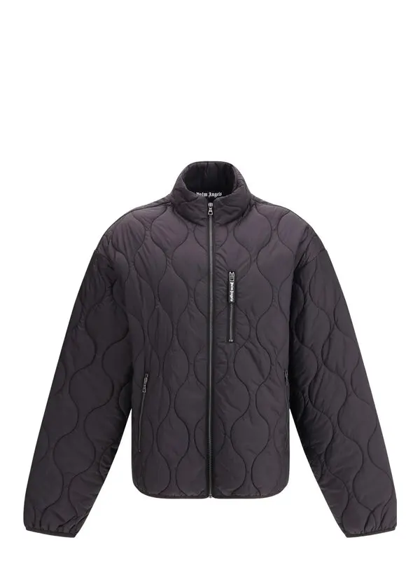 Palm Angels Quilted Logo Jacket - Black