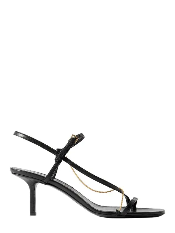 Loulou De Saison Siam Leather Sandals With Chain Detailing - Black