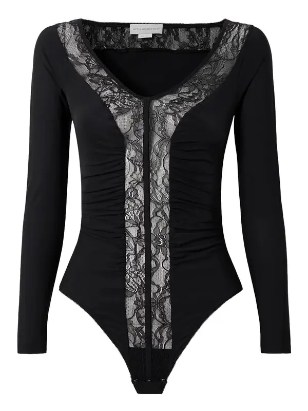 Stella McCartney Lace Patchwork Bodysuit - Black