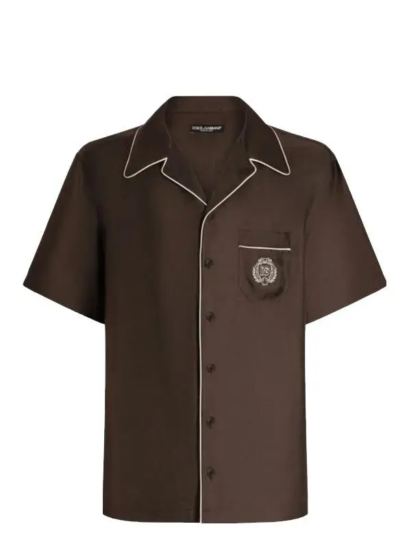 Dolce & Gabbana Collared Short-sleeve Shirt - Brown