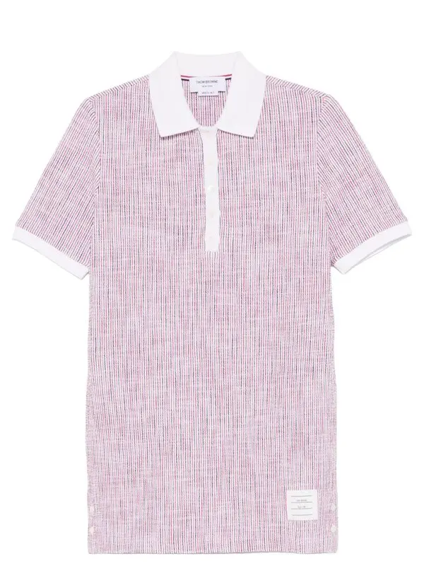 Thom Browne Polo Collar Tweed Mini Dress - Pink
