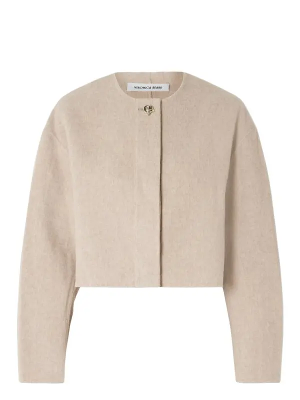 Veronica Beard Philips Cropped Wool-blend Jacket - Beige