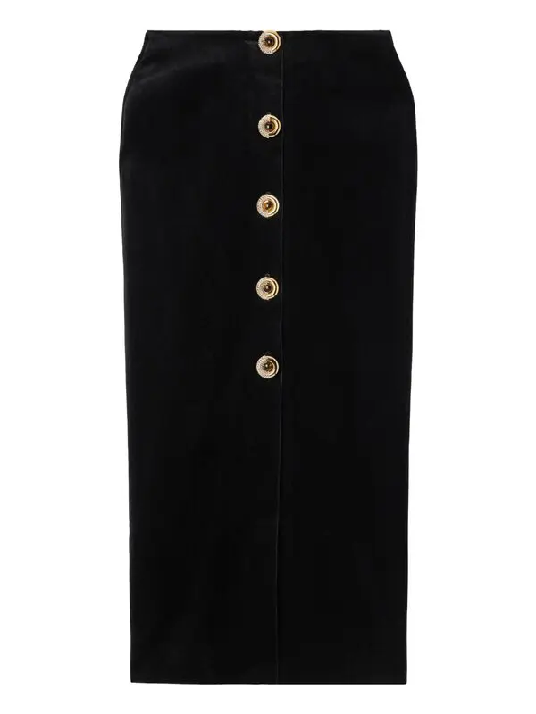 BLAZÉ MILANO Velvet Maxi Skirt - Black