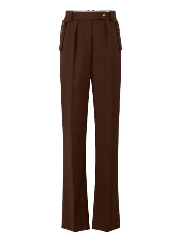 Elisabetta Franchi Pleated Pocket Trousers - Coffee