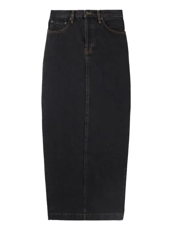 Wardrobe.NYC Denim Maxi Skirt - Black