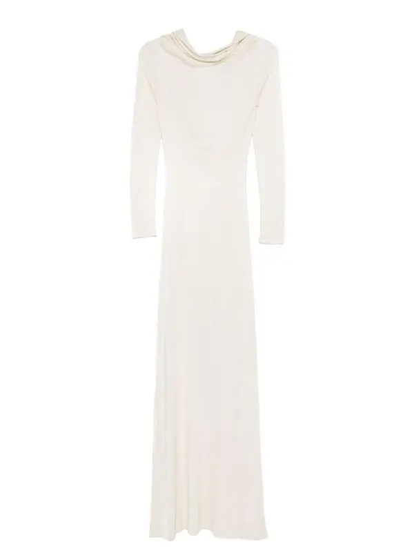 AYA MUSE Fine-knit Ultra-long Dress - White