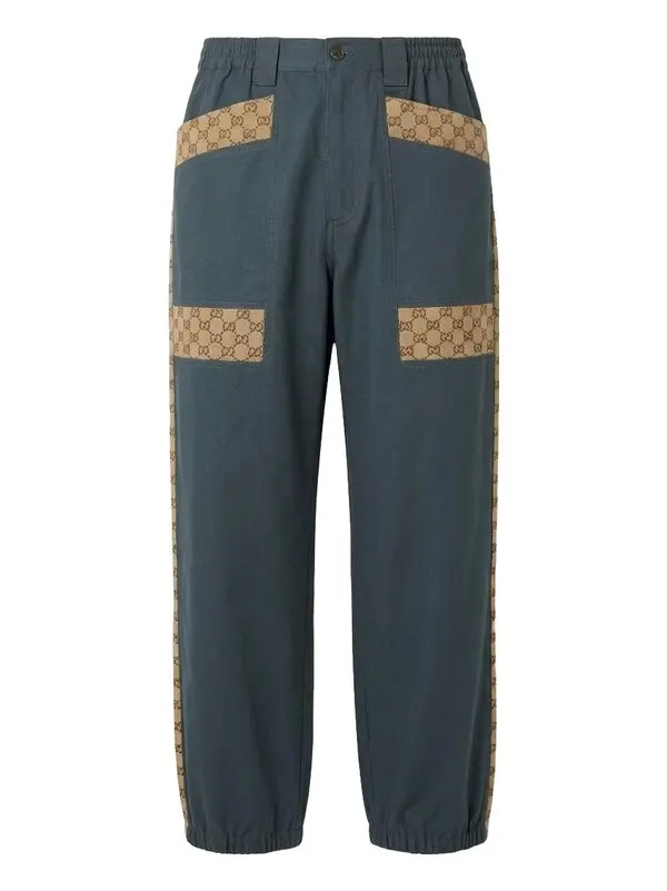 Gucci Gg Supreme Relaxed-fit Trousers - Gray