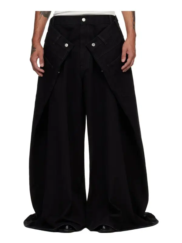 LU'U DAN Maxi Belt Loop Jeans - Black