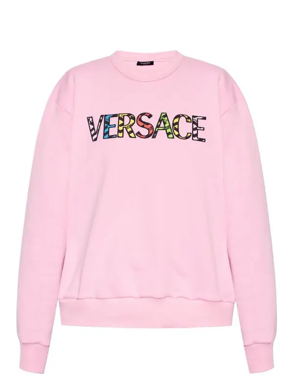 Versace Embroidered Cotton Sweatshirt - Pink