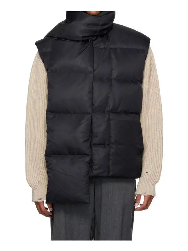 MAISON MARGIELA Down Vest With Integrated Scarf - Black