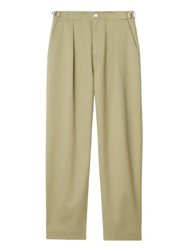 Burberry Straight-leg Buckle-waist Trousers - Green