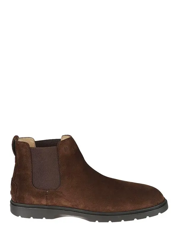 TOD'S Chelsea Boots With Round Toe And Elastic Side Straps - Black