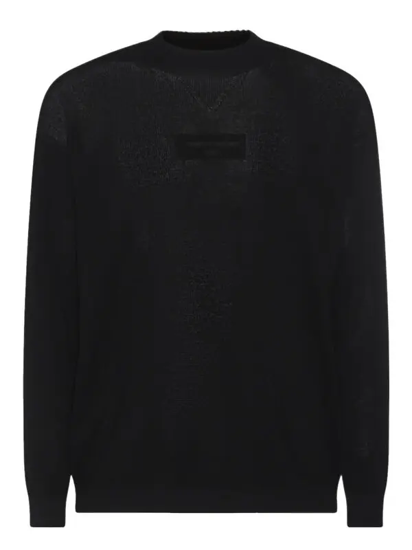 Comme Des Garçons Logo Embroidered Oversized Jumper - Black