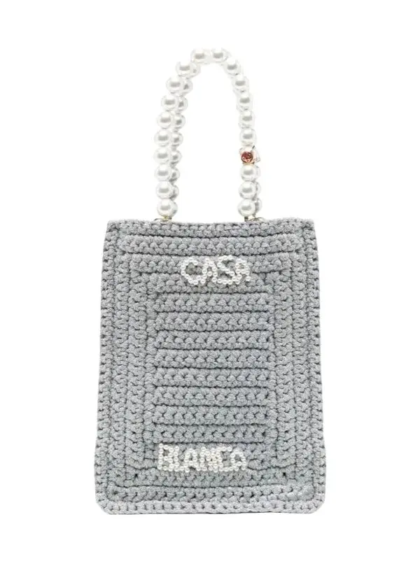 Casablanca Logo Embellished Tote Bag - Gray