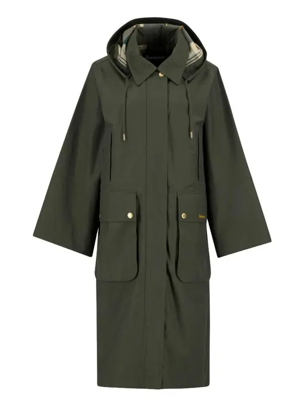 Barbour Maude Waterproof Jacket With Detachable Hood - Olive/ancient Tartan