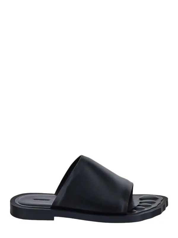 Balenciaga Logo Flip Flops - Black