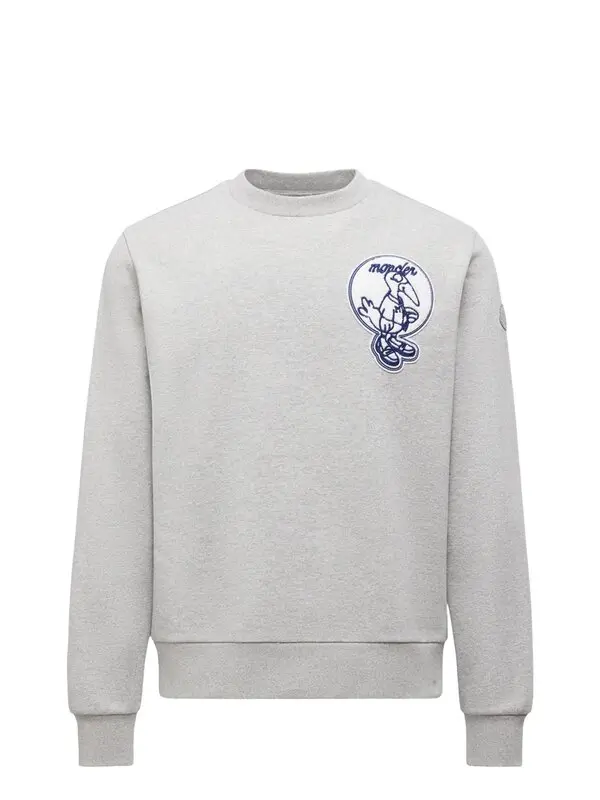 Moncler Mascot Patch Crewneck Sweatshirt - Grey