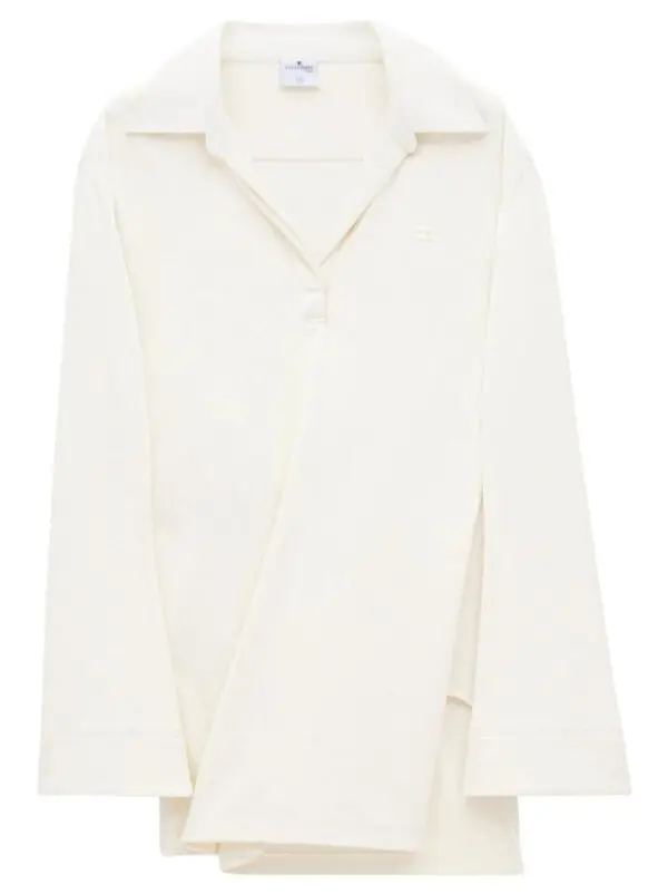 COURREGES Long-sleeved Polo Dress - White