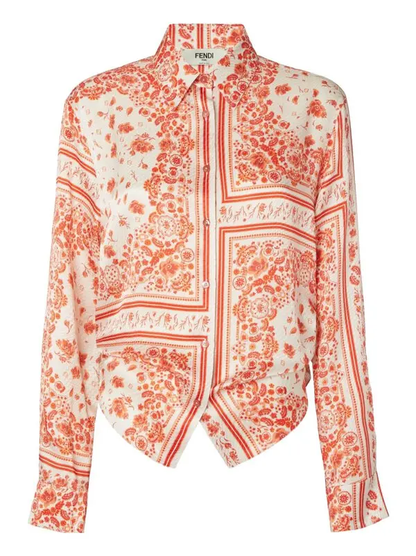 Fendi Printed Long Sleeve Shirt - Pink