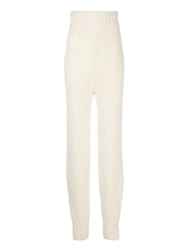Khaite Rib-knitted Trousers - White