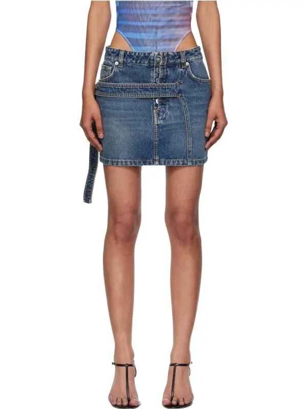 JEAN PAUL GAULTIER Low-waisted Strap Denim Skirt - Multicolor