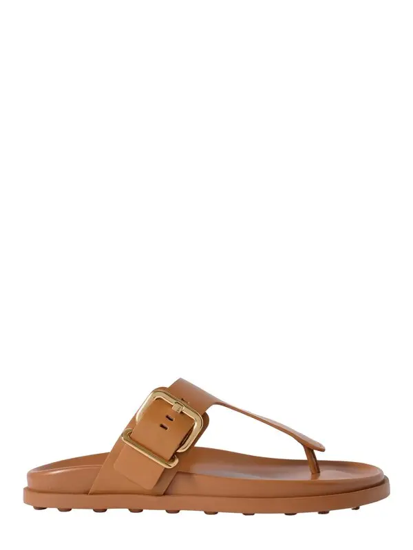 TOD'S Buckled Leather Sandals - Tan